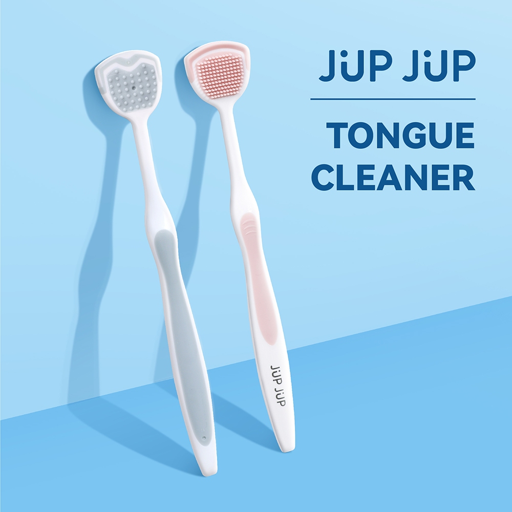 JUP Tongue Cleaner Soft-Bristled End Oral Problems Eliminate Bacteria ...