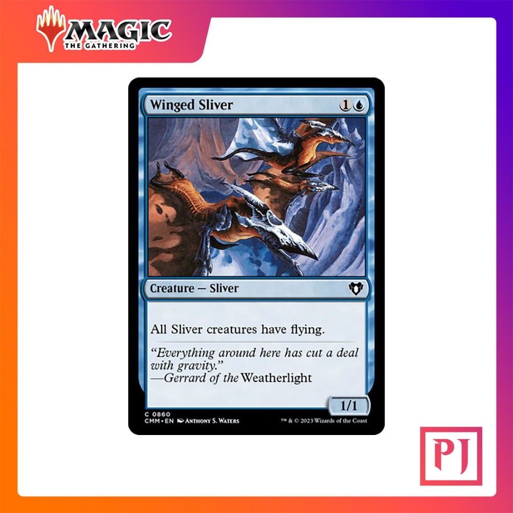 [MTG] Winged Sliver [CMM] [BLUE] [COMMON] [NORMAL] [ENG] (Magic Card ...