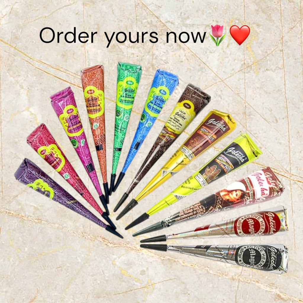 All types and colors of golecha henna cone and tube/ of and Tubes and A ...