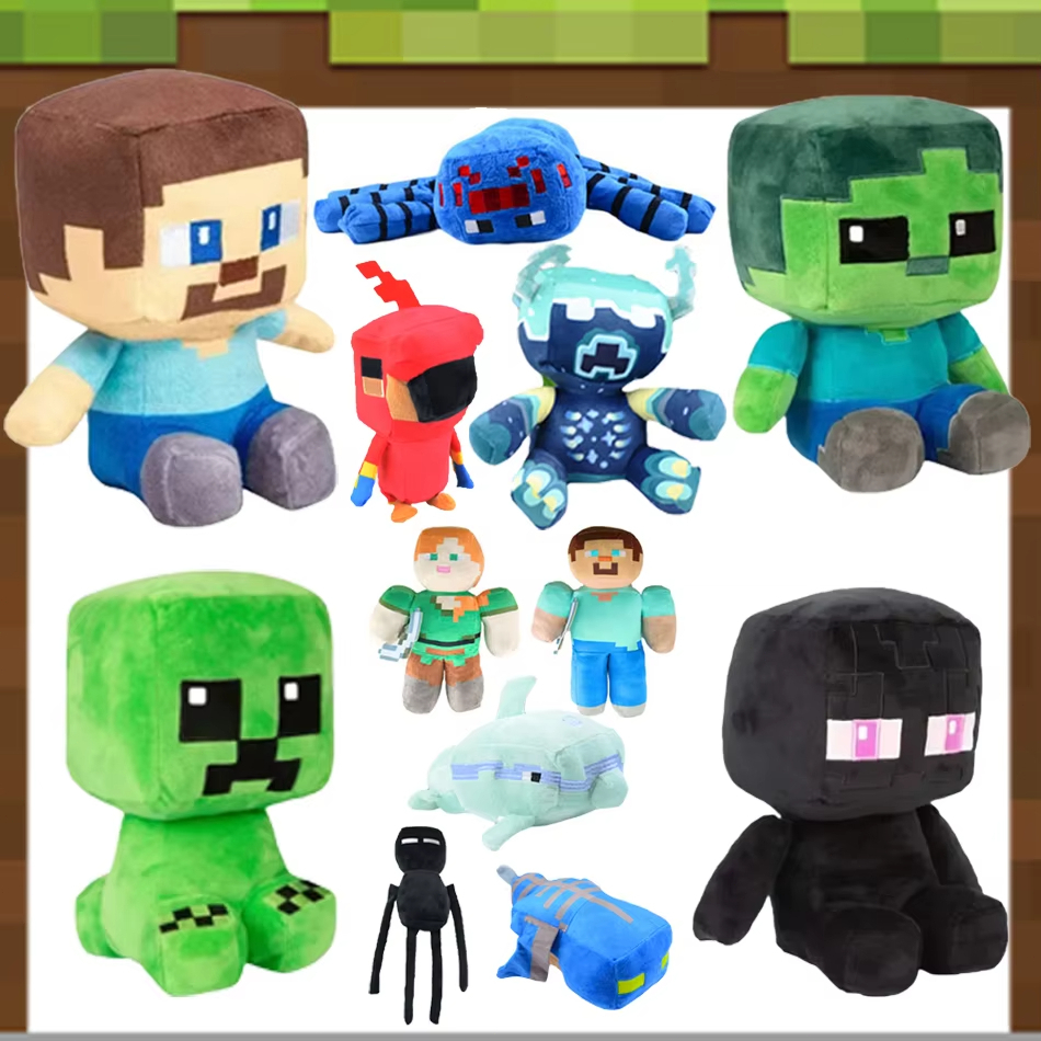 Mc Plush Steve Creeper Enderman Zombie Alex Doll Toy 2025 Minecraft ...
