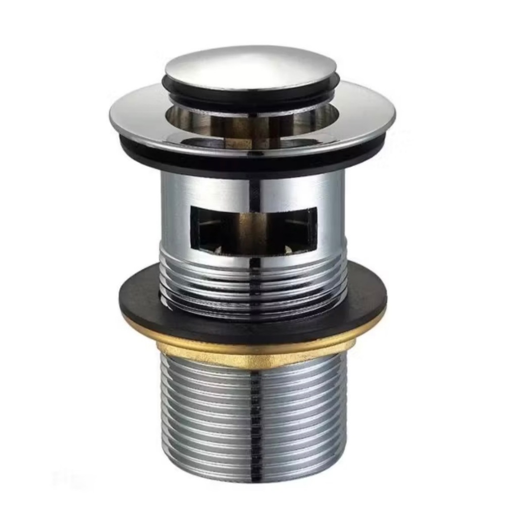 Pop-Up Navel Sink Waste Brass Core With Overflow Drain Hole Push-Up ...