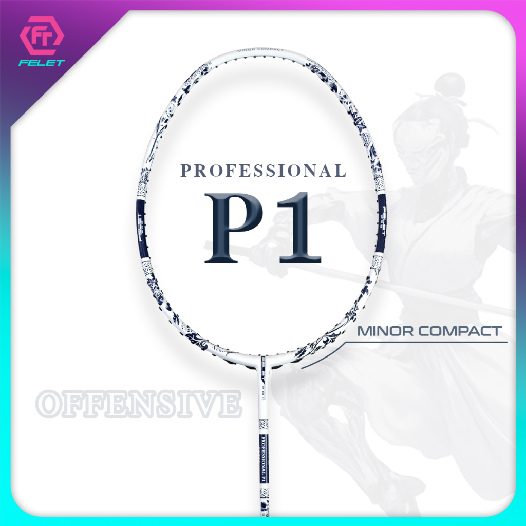 Felet Badminton Racket PROFESSIONAL P1 Model Comes With Strings + Grip ...