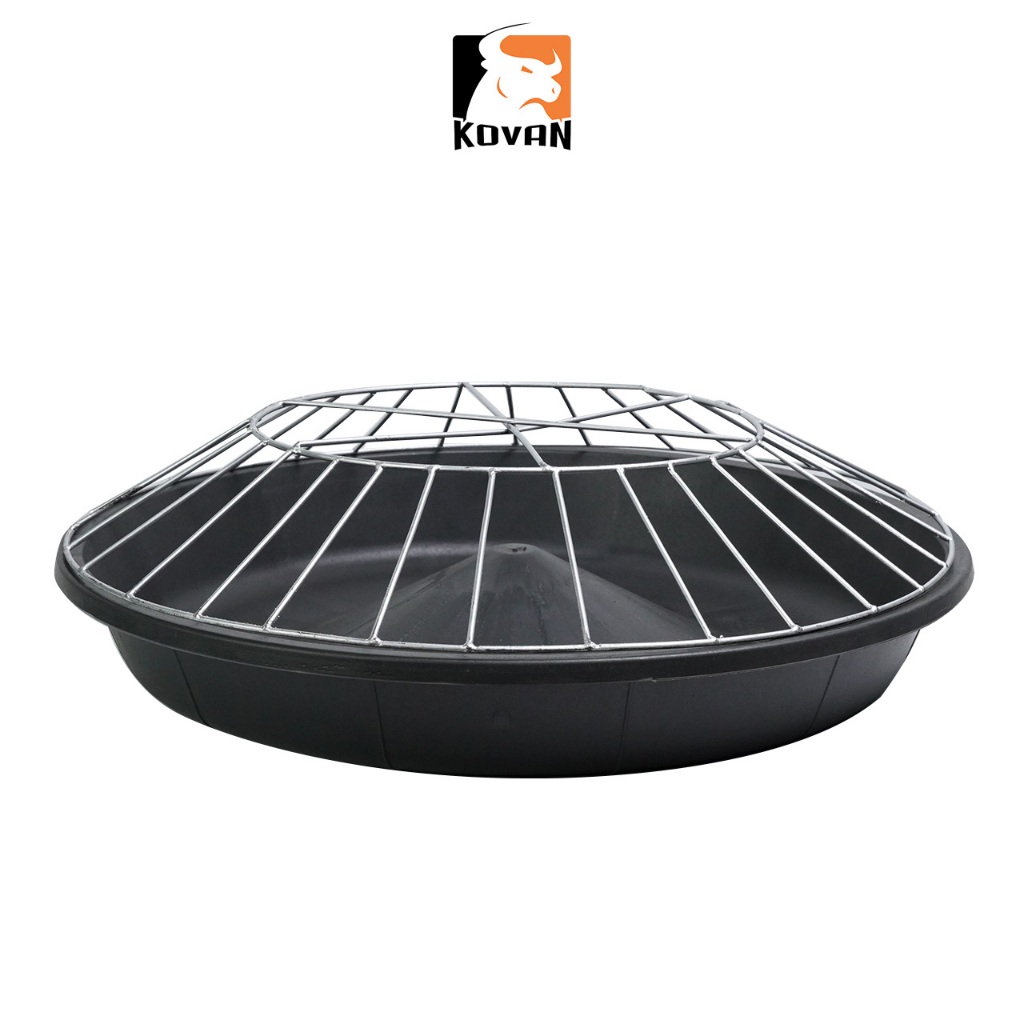 KOVAN Chicken Feeding Tray Duck Goose Round 60cm With Steel Grate Cover ...