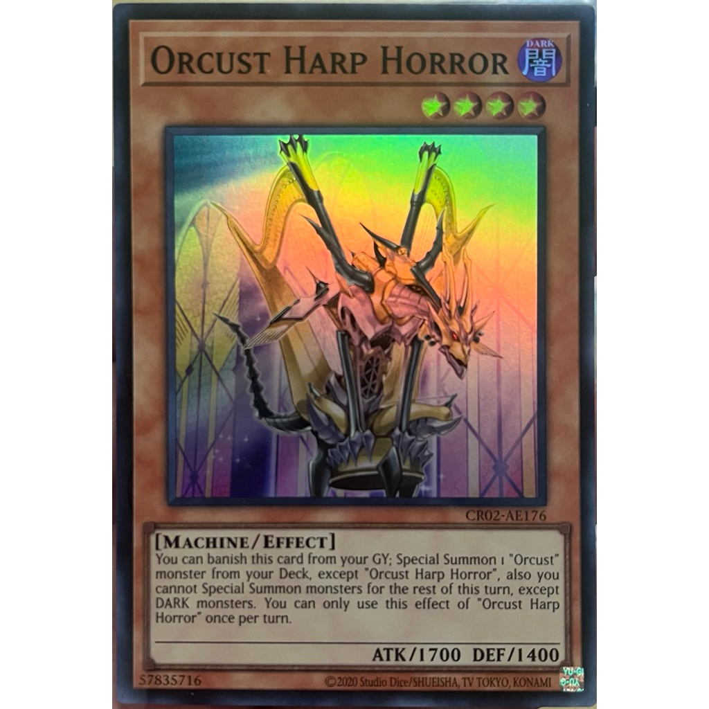 Yugioh Asia-Eng [CR02-AE176] Orcust Harp Horror (Super Rare) Authentic Yuki Card Copyright ...