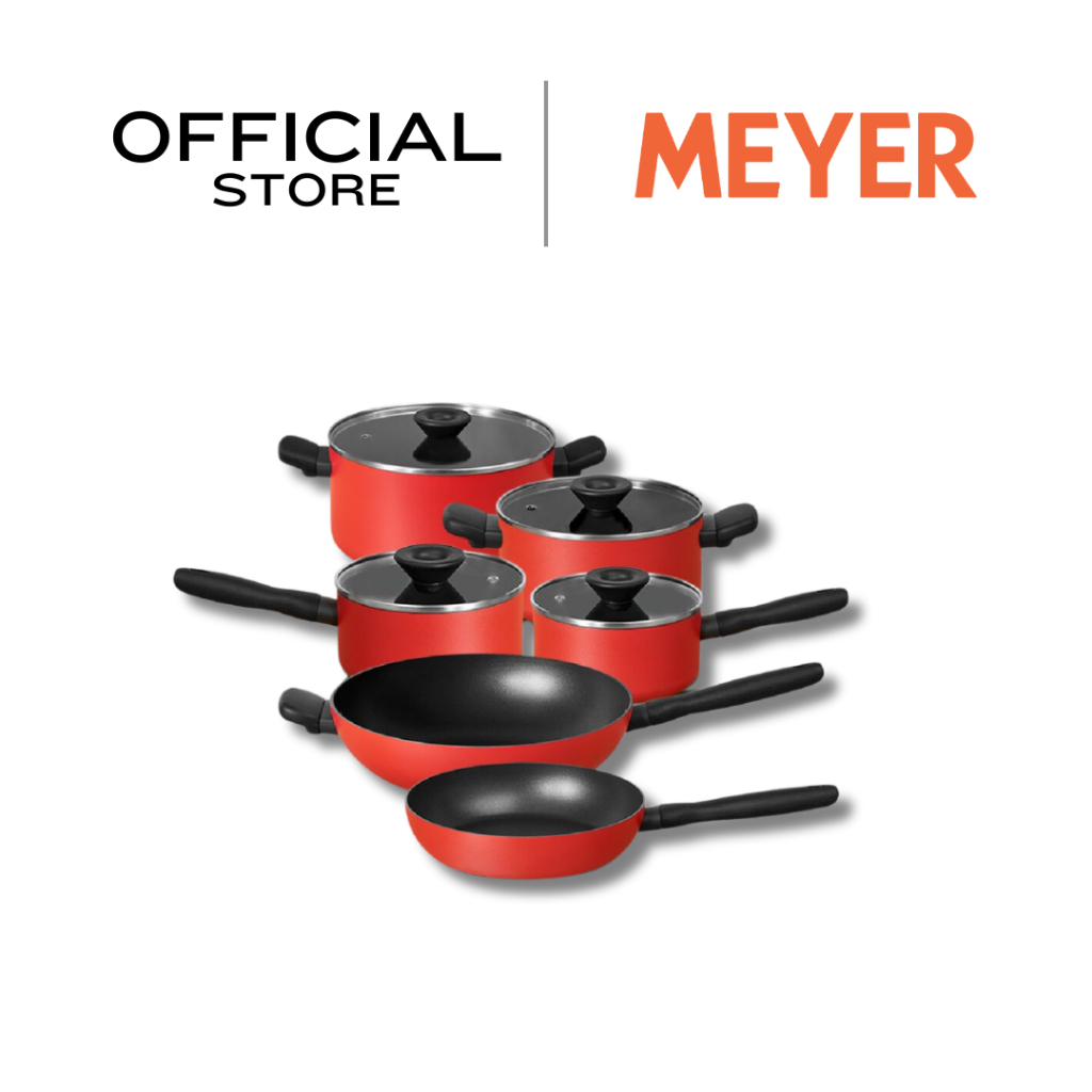 MEYER Bauhaus Induction 10-Piece Kitchenware set-Pan And Pot With Lid ...