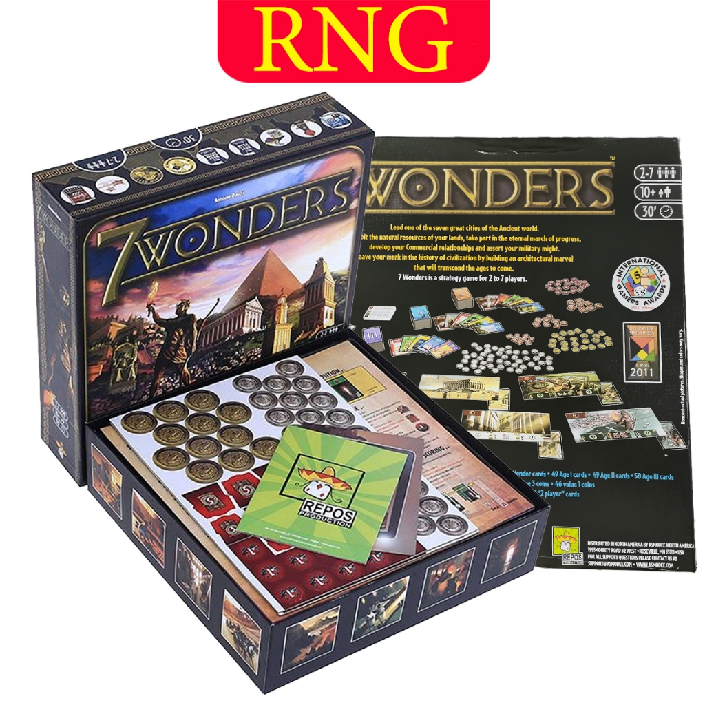 7 Wonders Board game (English) -Board Games Premium Hard Box With 7 ...