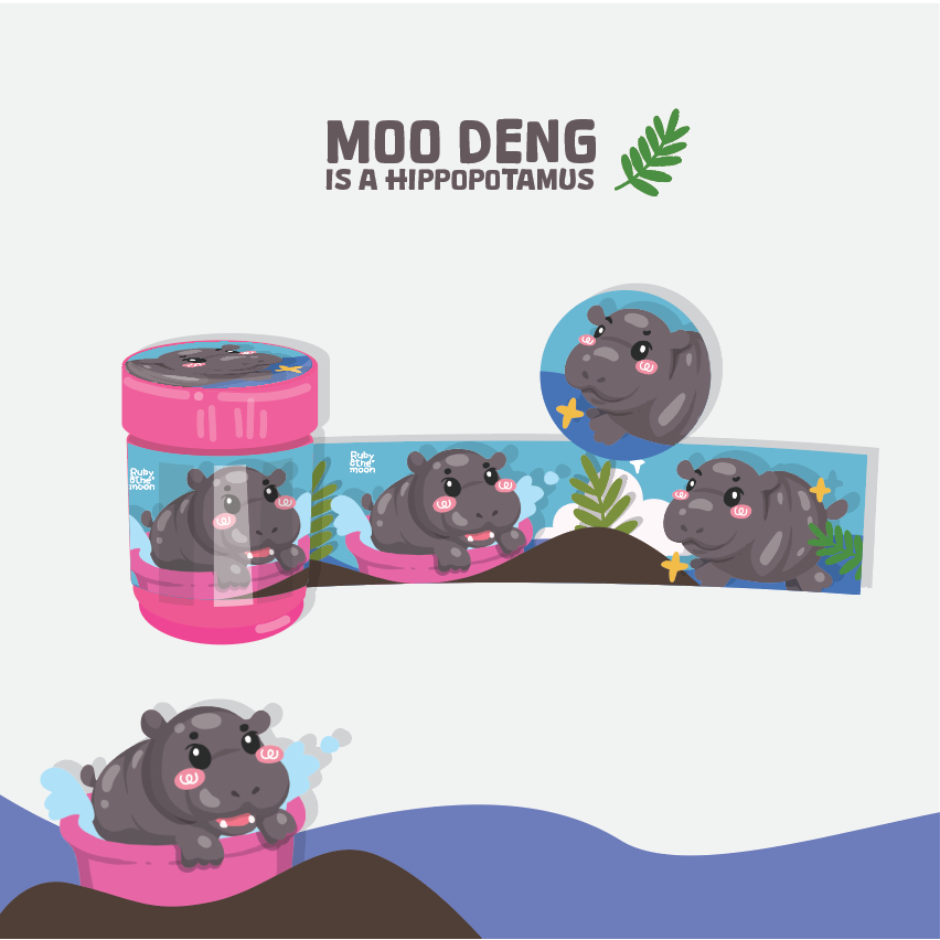 Hong Thai sticker: Inhaler sticker Nong Hippo Pattern (Size 25 G ...