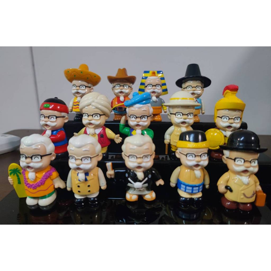 KFC Collectible Toy Colonel Sanders Set Of 14 (Complete Set) | Shopee ...