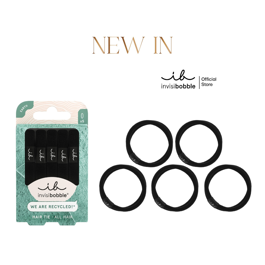 invisibobble Hair Band Earth Model Black (1 Box Contains 5 Pieces ...