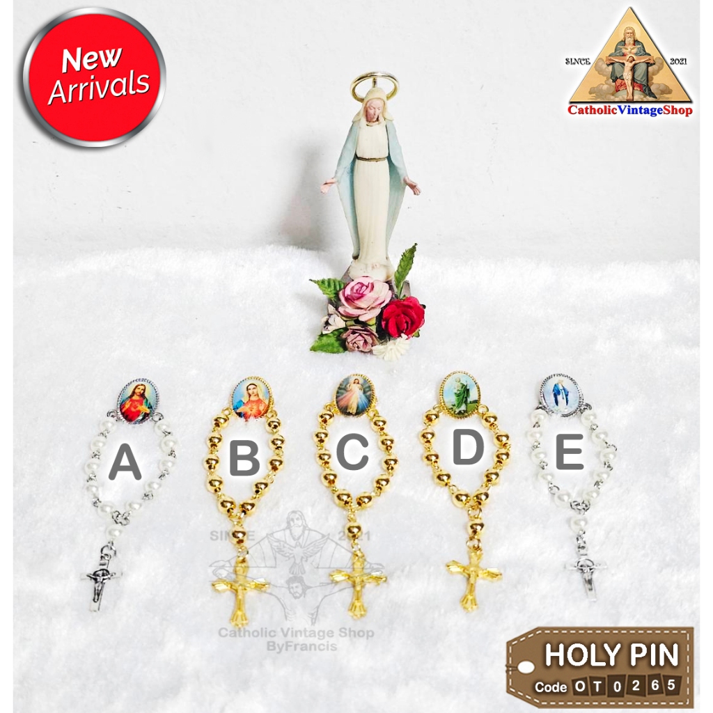 Brooch Attached To The Shirt Jesus Saint Pin Catholic virgin mary ...