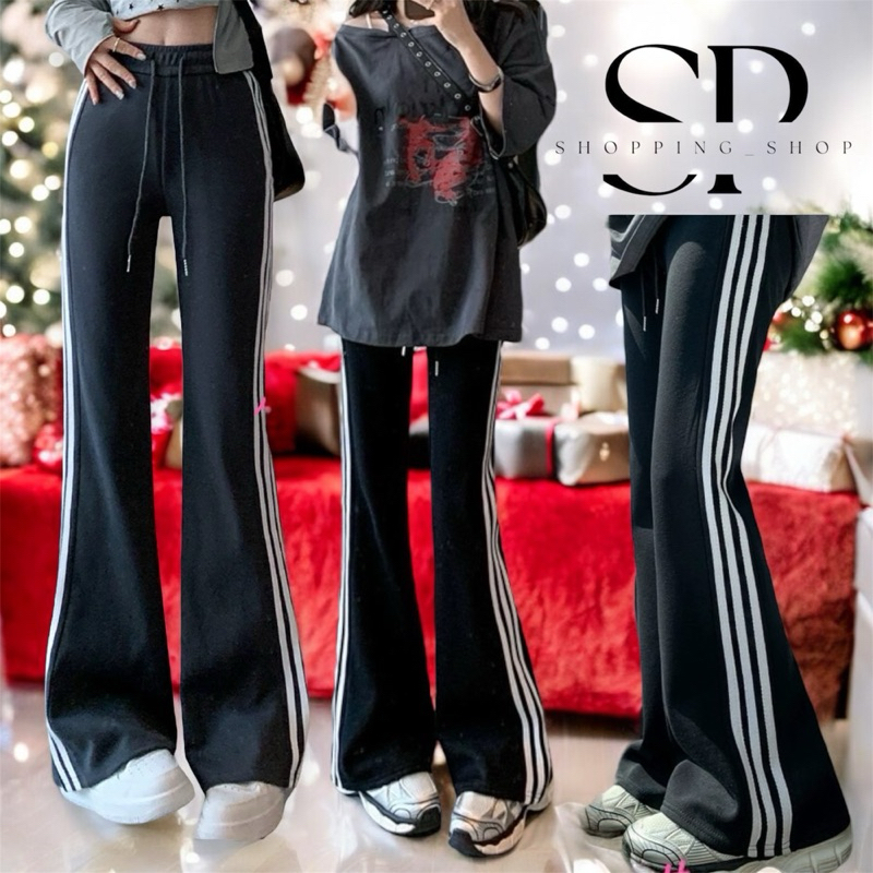 Waist Smock Wide Legs Walking Line Beautiful Style Korean Warm Fabric ...