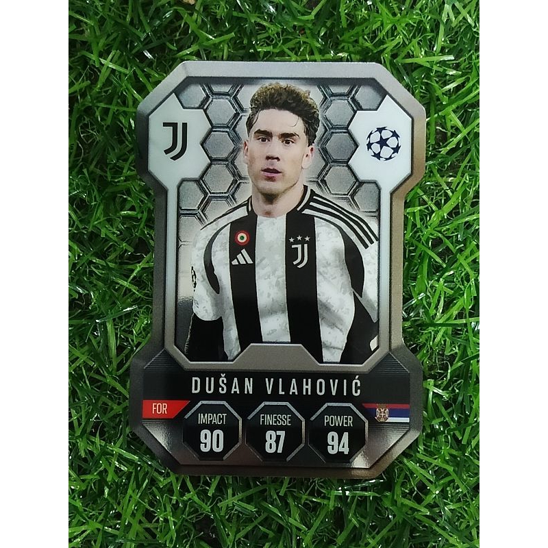 TOPPS MATCH ATTAX 2024-2025 24/25 DUSAN VLAHOVIC CHROME ELITE SHIELD ...
