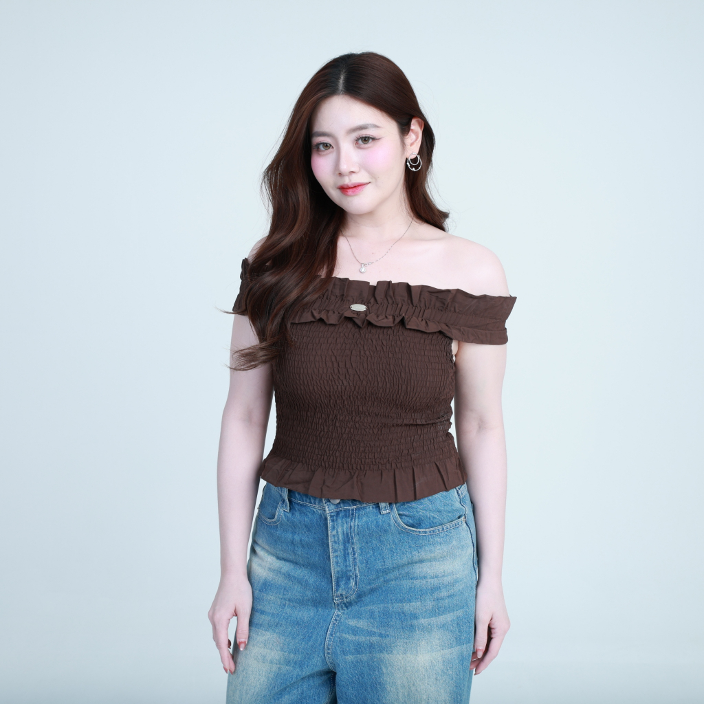 Shu top Full Body Smock Off Shoulder Dress Smocked Model T87-Mesave ...