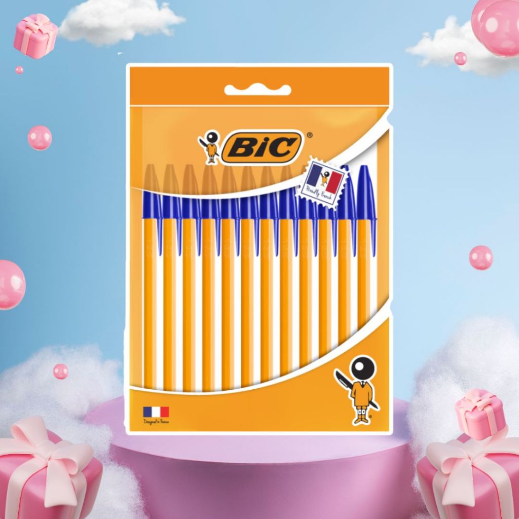 [Official Store] BIC Big Orange Pen Handle Ballpoint Blue Ink Nib 0.7 ...