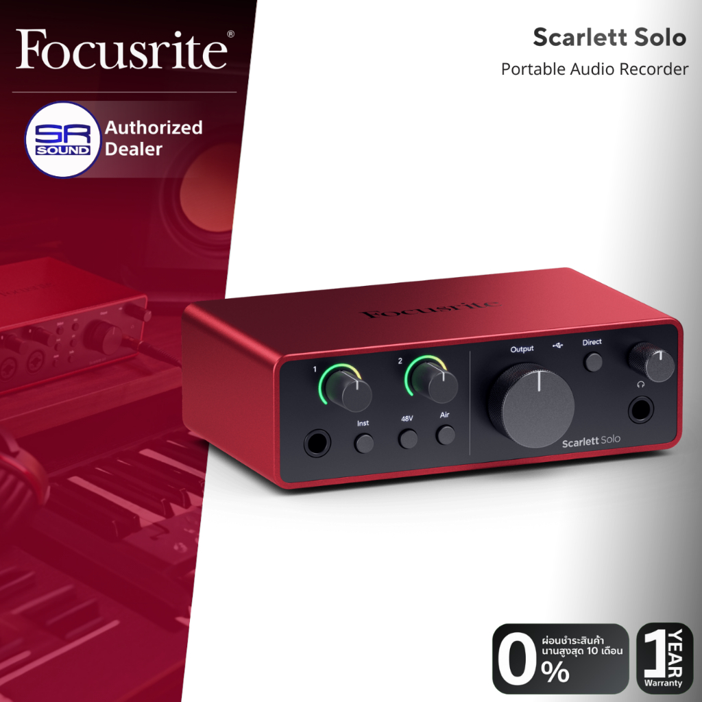 Focusrite Scarlett Solo 4th Gen Audio Interface Recording Equipment ...
