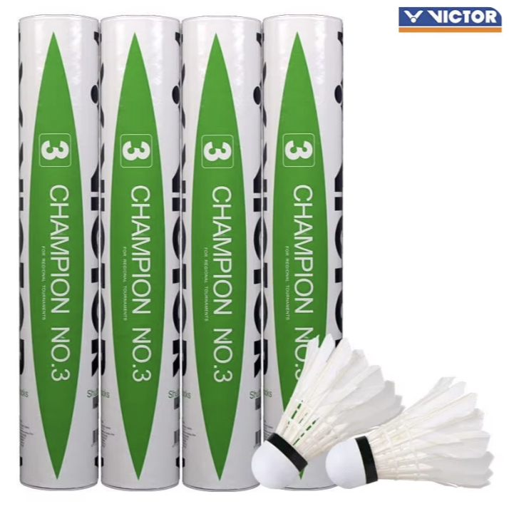 VICTOR Badminton Shuttlecocks CHAMPION NO.3 (1 Tube 12 Pcs) | Shopee ...