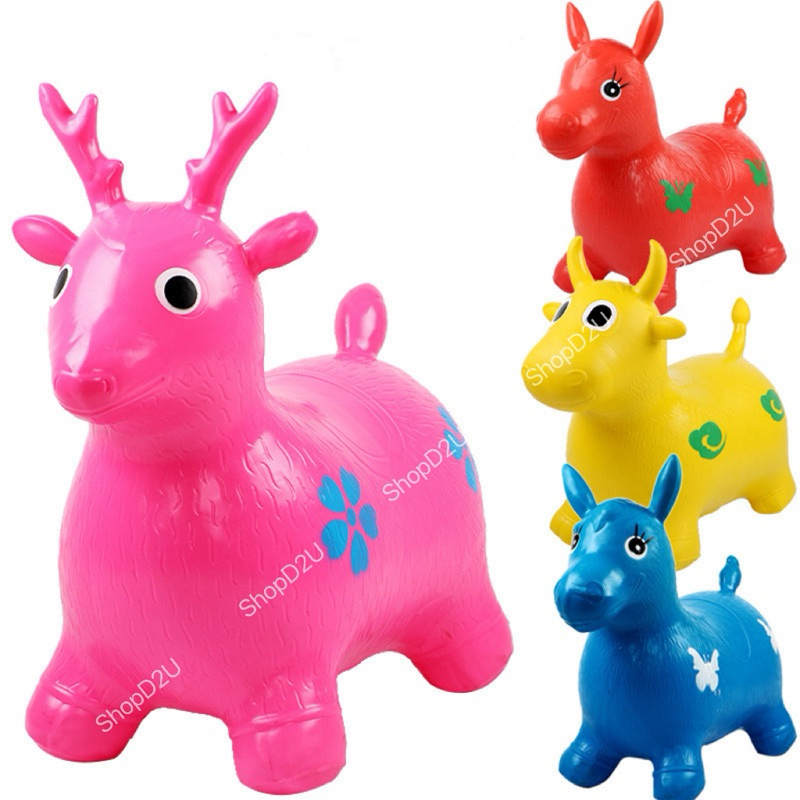 Bouncing Doll Rubber Horse Rocking Jumping Deer Cow Big Bouncy ...
