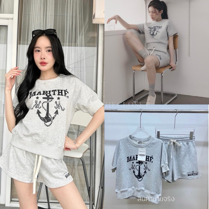Marithe sporty set A Of Round Neck Short Sleeves. Korean Famous Brand ...