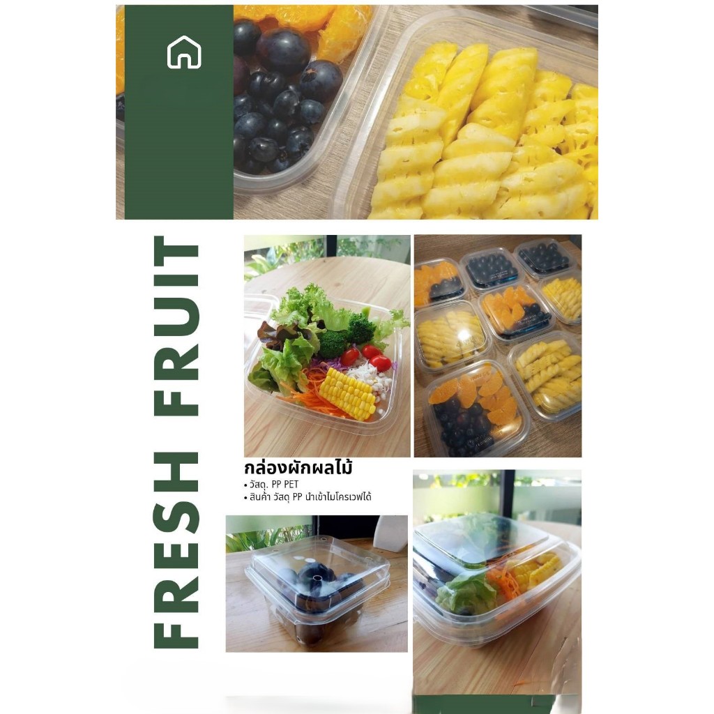 Food Container PP + Clear Lid Product Code P605 Size 14.7x14.7x3.5 Cm ...