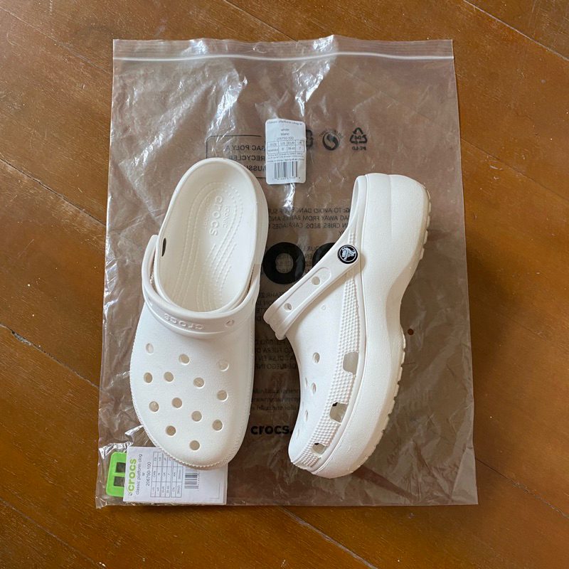 (Used)Authentic! crocs platform W9 (40) White | Shopee Malaysia