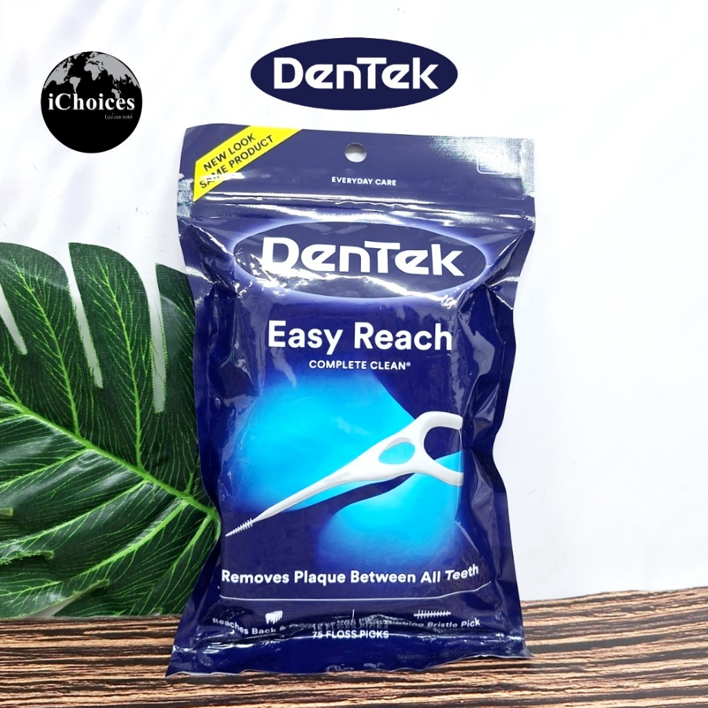 [DenTek] Complete Clean Easy Reach Floss Picks 75 Count Dental With Flexible Toothpick And ...