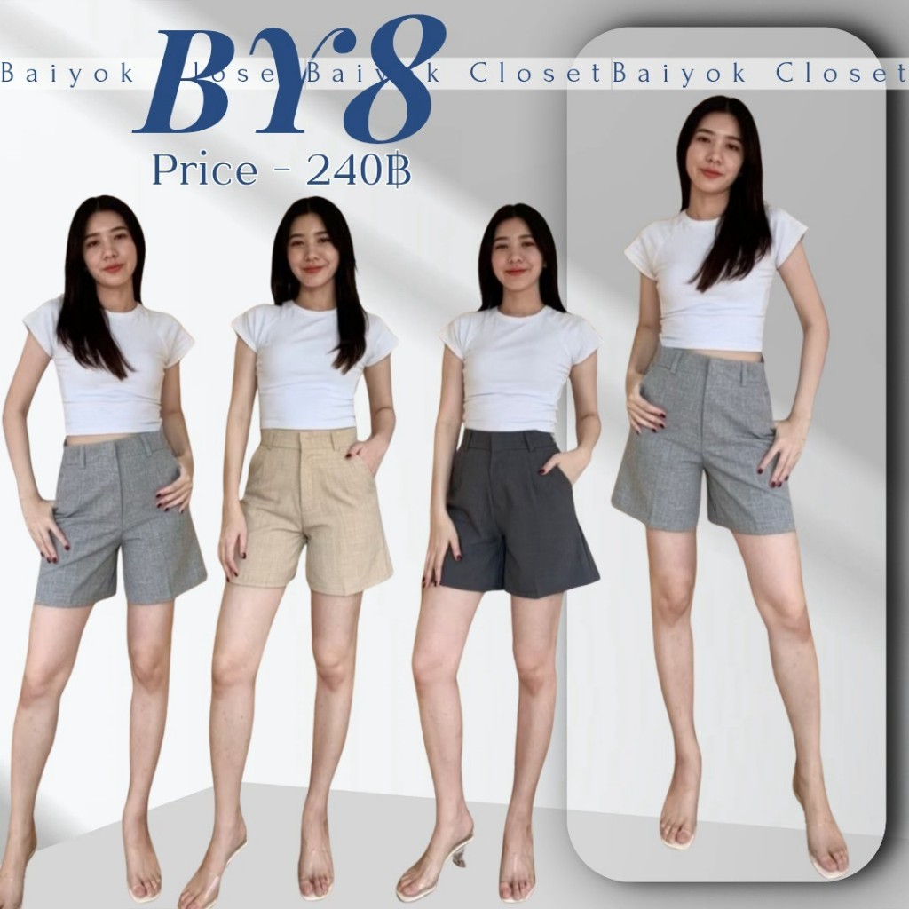 BY8 High Waist Shorts Belly Pants | Shopee Malaysia