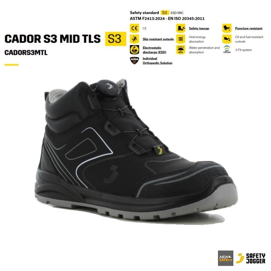 SAFETY JOGGER-CADOR S3 MID TLS Shoes Steel Head Anti-Through Sheet ...