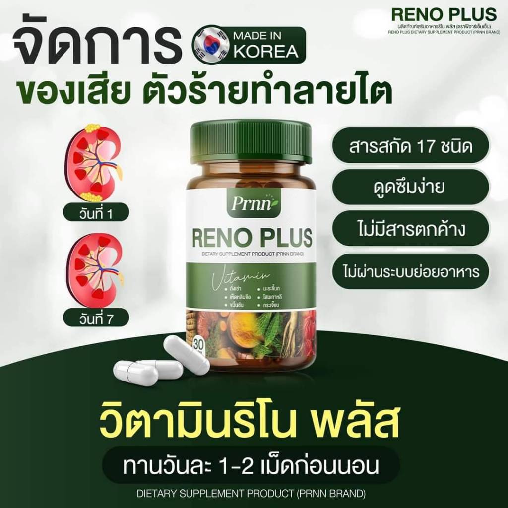 Rino Plus Reno Dietary Supplement For Good Kidney Health (1 Bottle ...