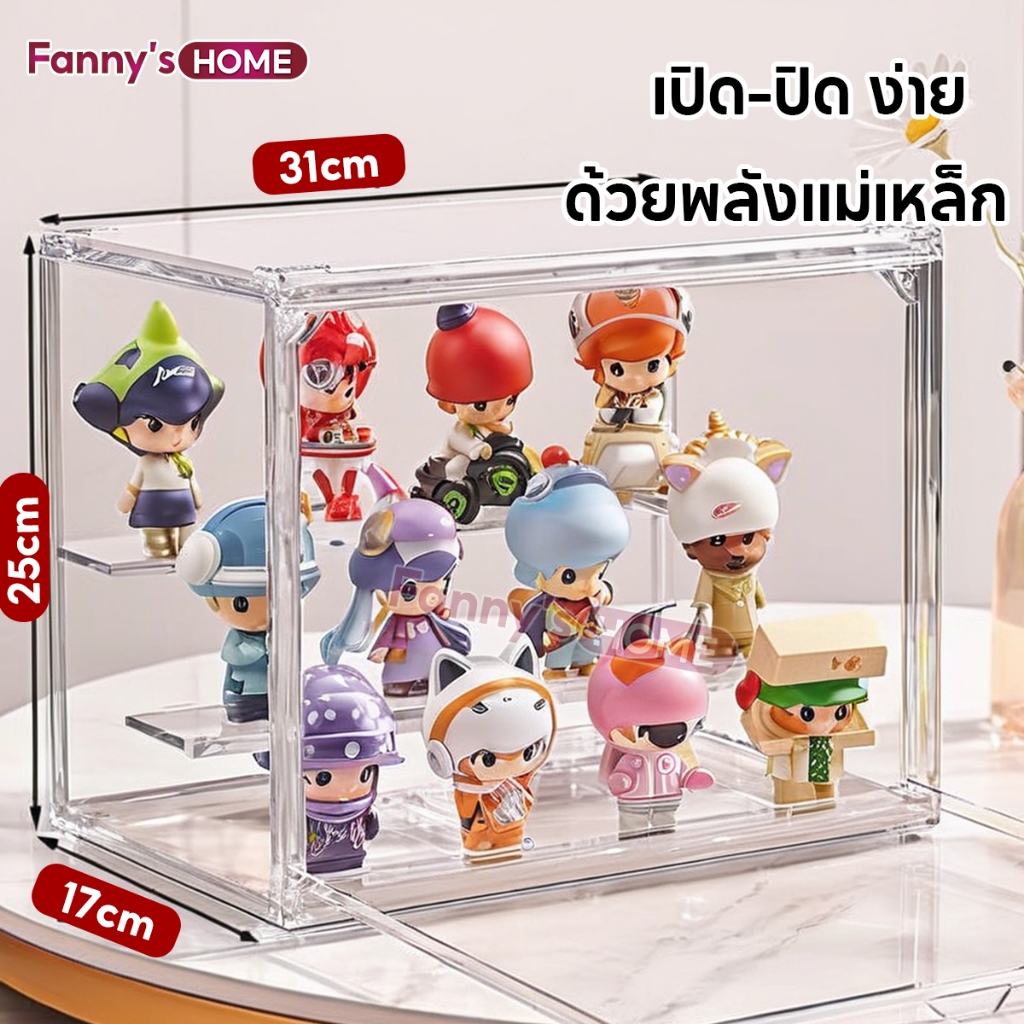 Doll Showcase Box Labubu Figure Model Cabinet 3-Tier Collectibles Clear ...