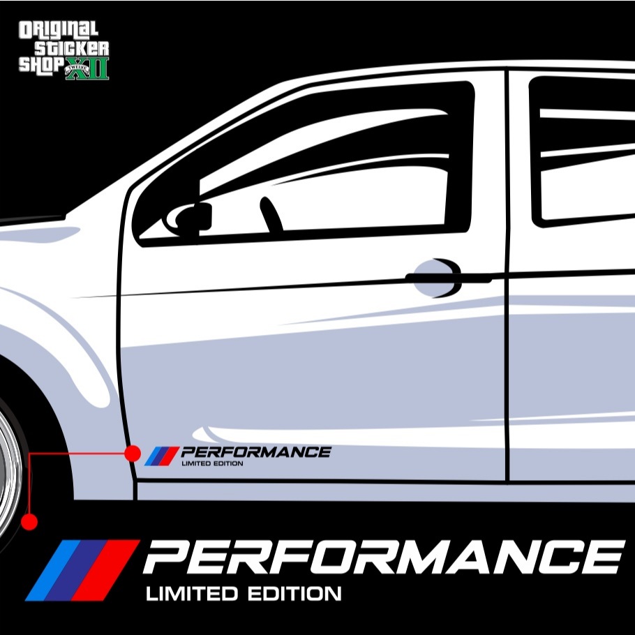 Stickers Performance Logo Car Sticker PVC Waterproof (1 Pair) Auto ...