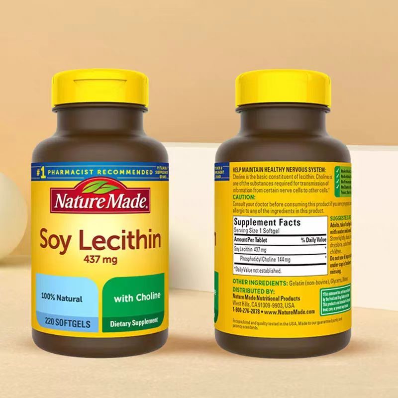 EXP:02/2027 Nature Made. Super Lecithin 437mg 220 Capsules Concentrated ...