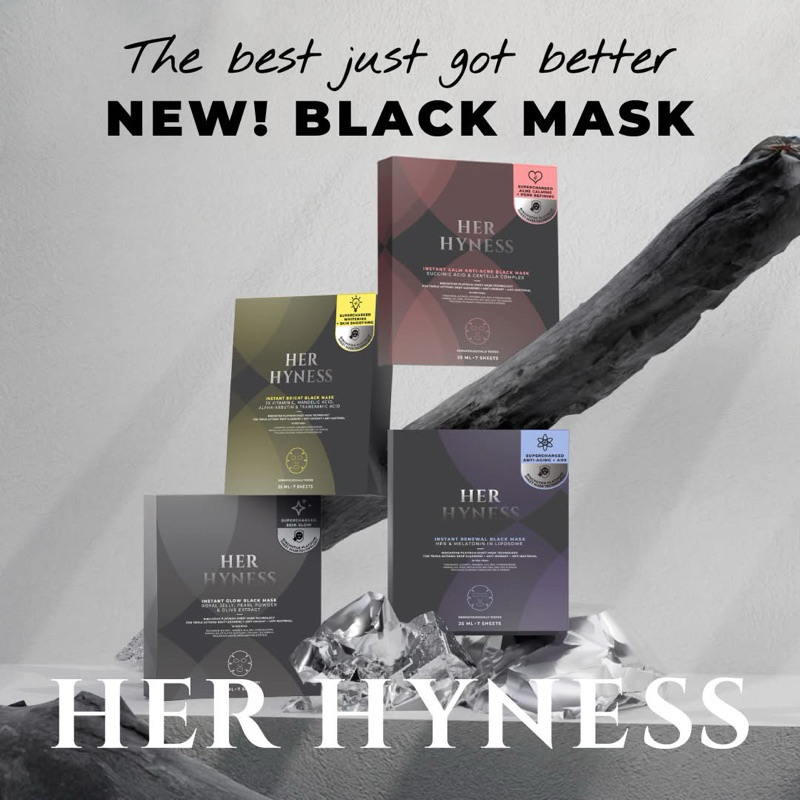 **Fast Deliveryher HYNESS INSTANT MASK Her Highness Black MASK/White ...