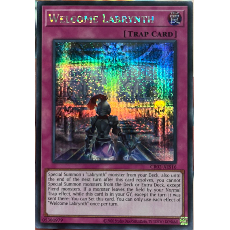 Yugioh Asia-Eng [CR02-AES16] Welcome Labrynth (Secret Rare) Authentic Yuki Card Cheap License ...