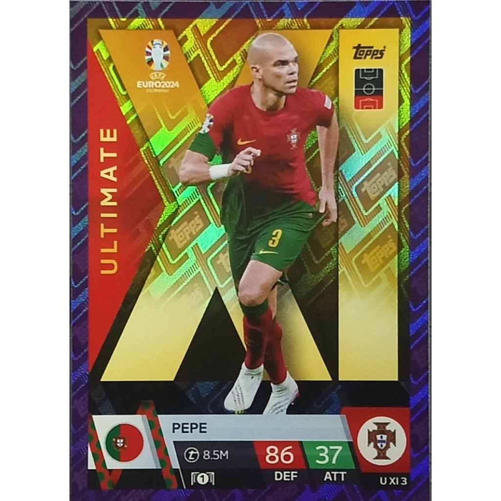 Topps Euro 2024 Match Attax Card Ultimate Purple Sapphire U XI 3 Pepe ...