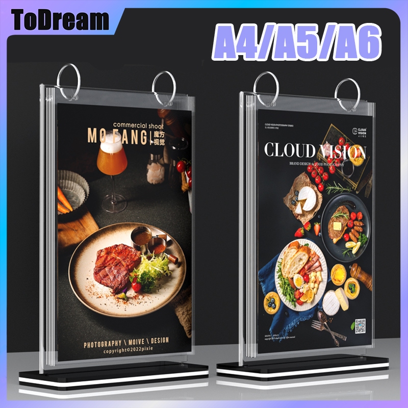 Menu Board Signage Table Sign Holder & Hang Loop Desktop Advertising ...