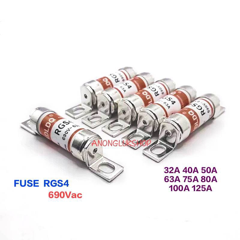 1ตัว Fuse Link RGS4 25A 32A 40A 50A 63A 75A 80A 100A 125A FUSE LINK ...