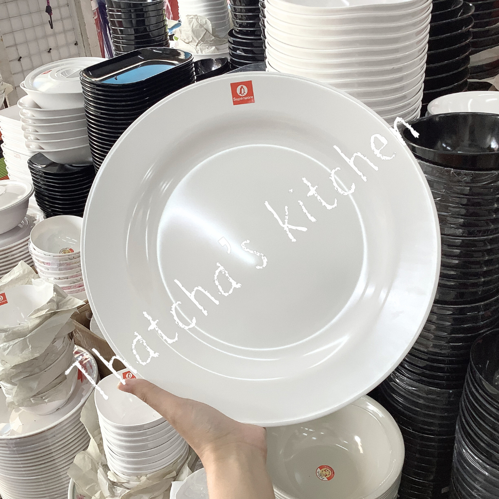 (superware) Shallow Dish Size 12.5 Inches Cream White Color (1 Piece ...