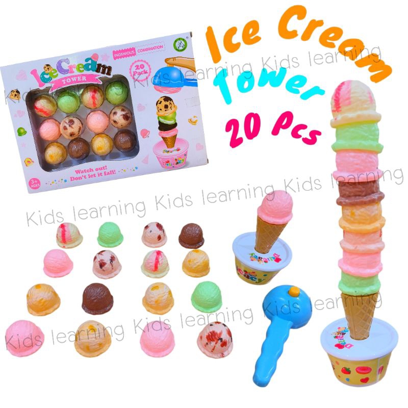 Kids learning Popsicle Sorting Set Ice Cream Tower Toy 20pcs | Shopee ...