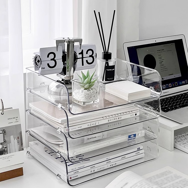 Stackable A4 Size Plastic Document Tray Table Organizer Shelf 1pc ...