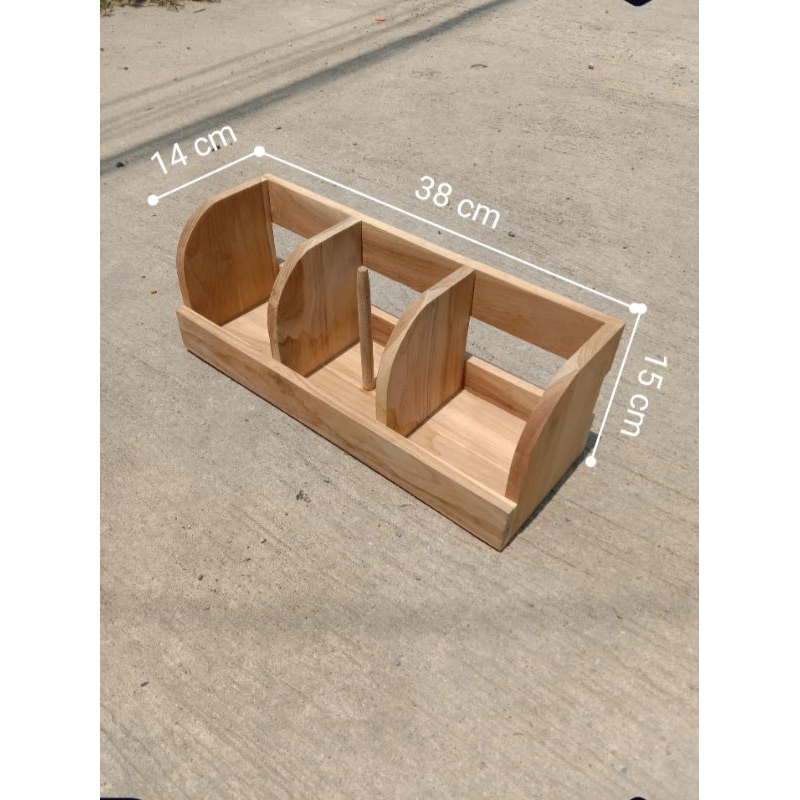 3-Compartment Plastic Glass Lid Box Rounded Corner Teak Wood Work Can ...