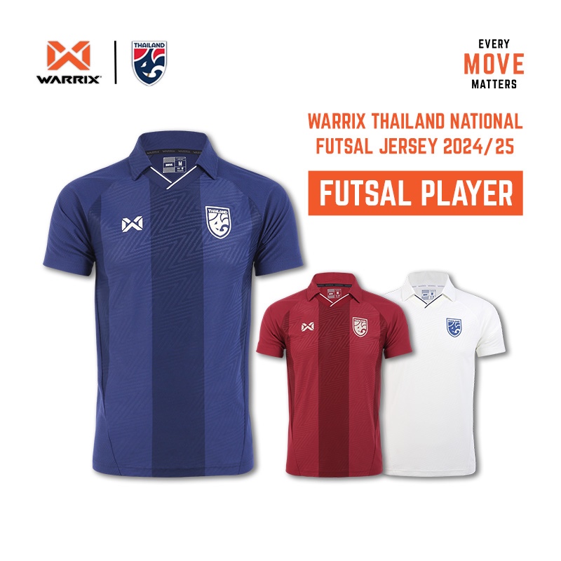 WARRIX THAILAND NATIONAL Team FUTSAL JERSEY 2024/25 (WA-243FSATH51) | Shopee Malaysia