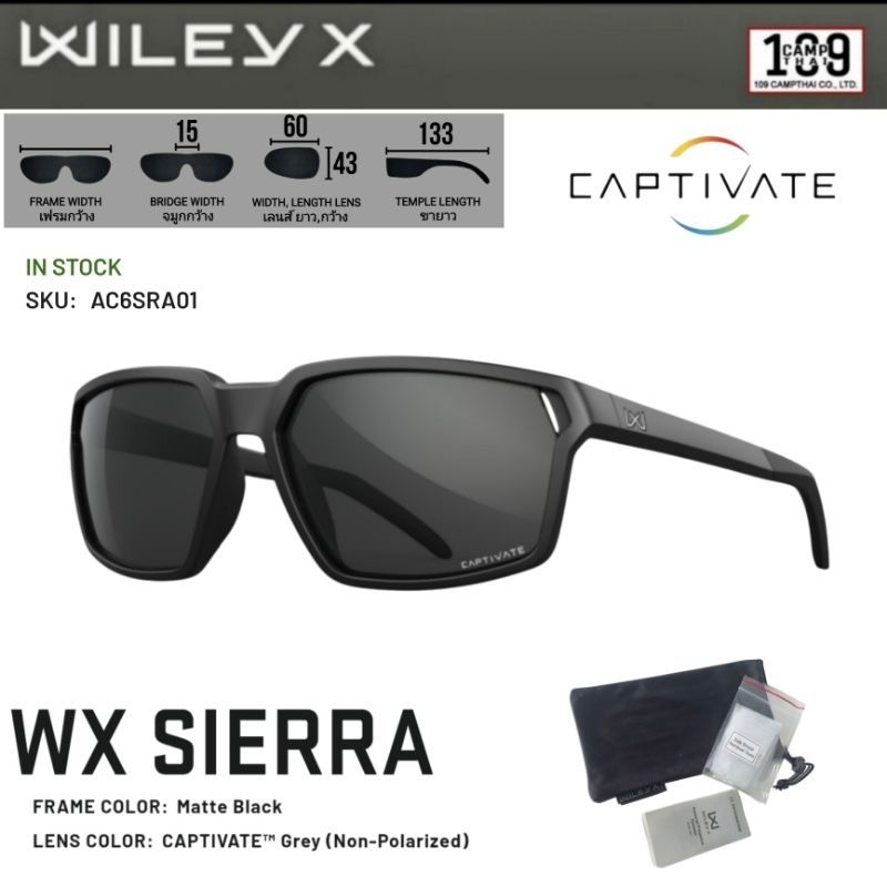 Genuine Wiley X Glasses Sierra Model High-Impact Polycarbonate Lenses ...