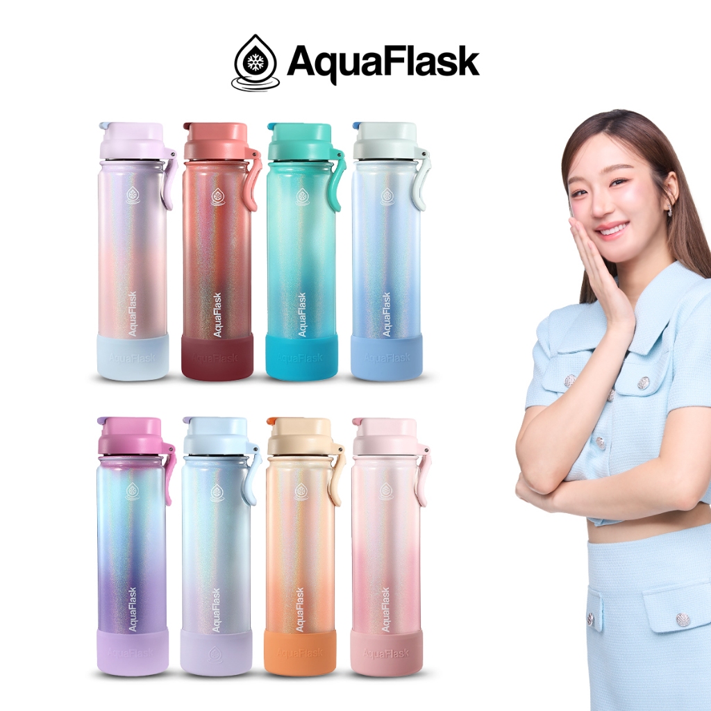 AquaFlask Candy Floss Collection Cold Water Bottle With Built In Straw ...