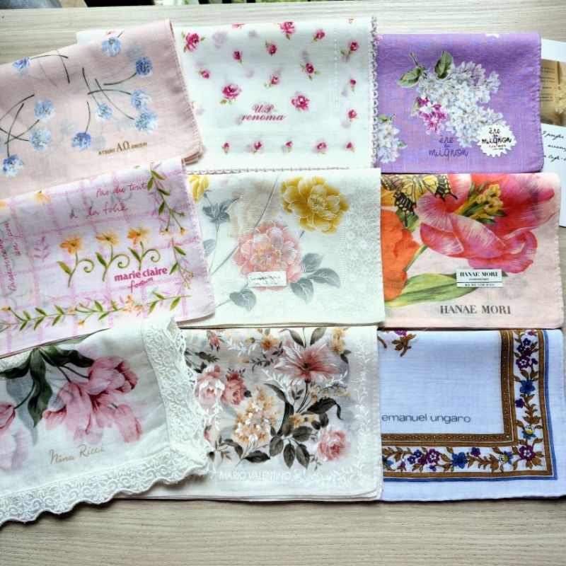 Handkerchief ~ Brand Name With Cute Sweet Pattern Elegant Young Lady ...