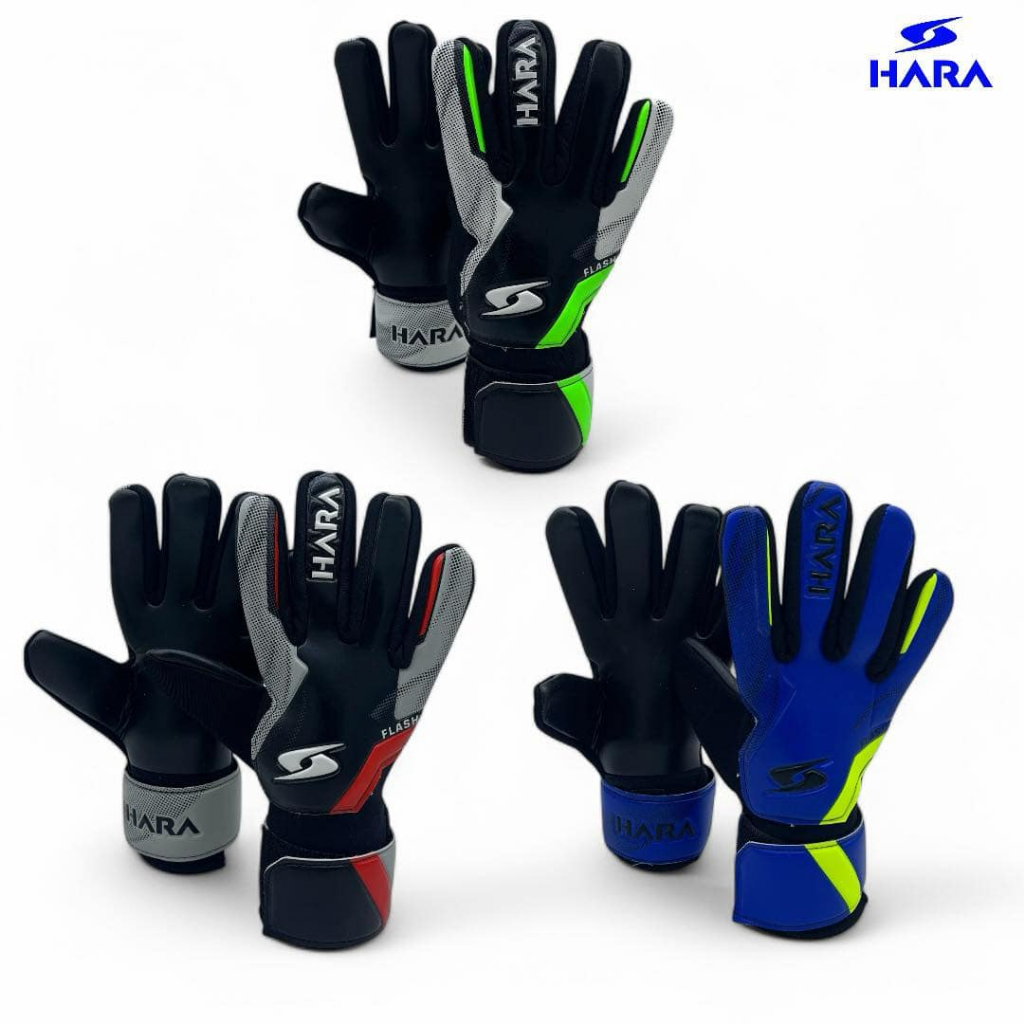 HARA FLASH Basic Gloves Goalkeeper Door Football No Finger Save Model ...