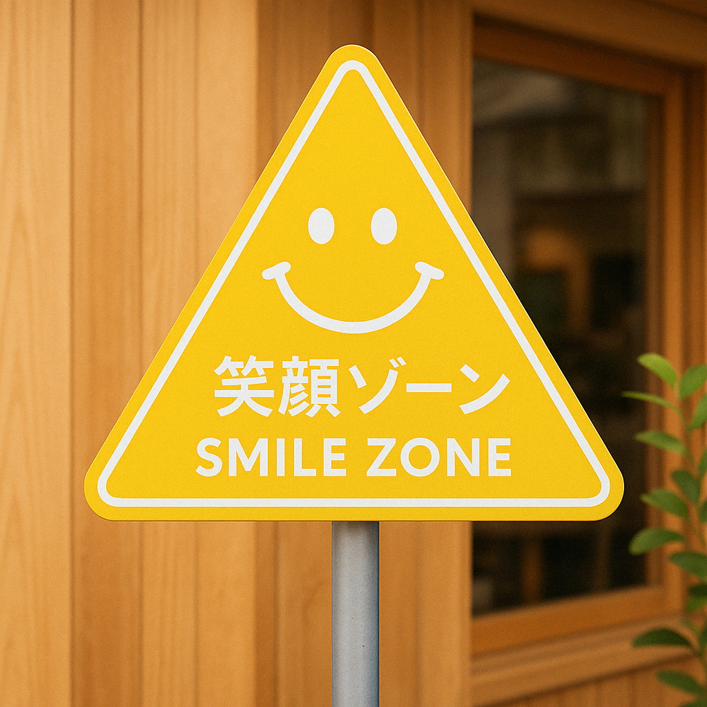Coffee Shop Sign Storefront Set Japanese Smile Zone Yellow Triangle ...