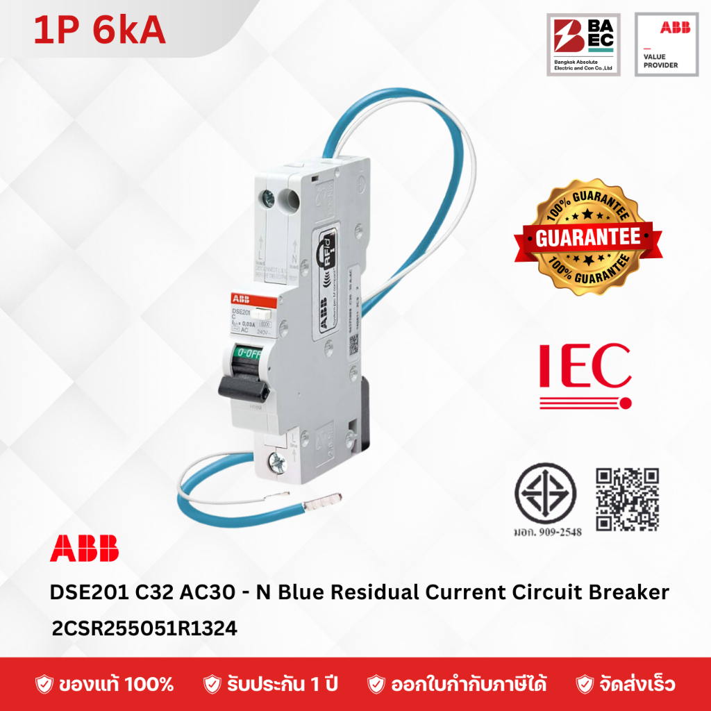 ABB DSE201 C25 AC30-N Blue Residual Current Circuit Breaker with Overcurrent Protection | Shopee ...