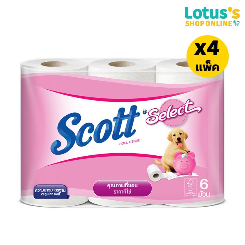 [Total 4 Packs] SCOTT SELECT (PACK 6 ROLLS) | Shopee Malaysia