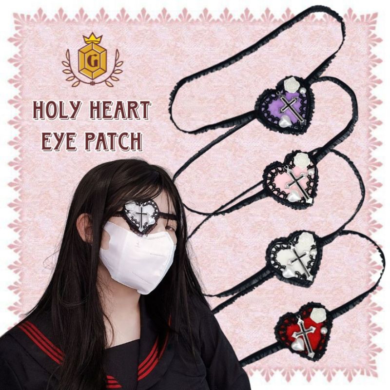 4 Colors Holy Heart Eye-Patch 1 Side Eye Patch Gothic Style Hara ...