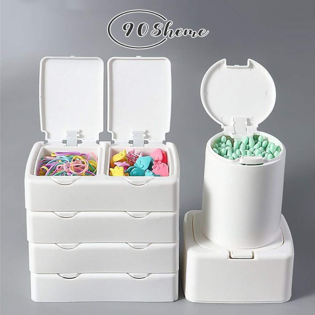 Mini Cosmetic Storage Box With Lid & Button Multi Purpose From Thailand ...